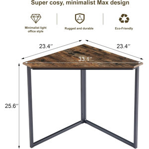 17 Stories Retro Brown Corner Desk With Steel Frame And Shelves For ...