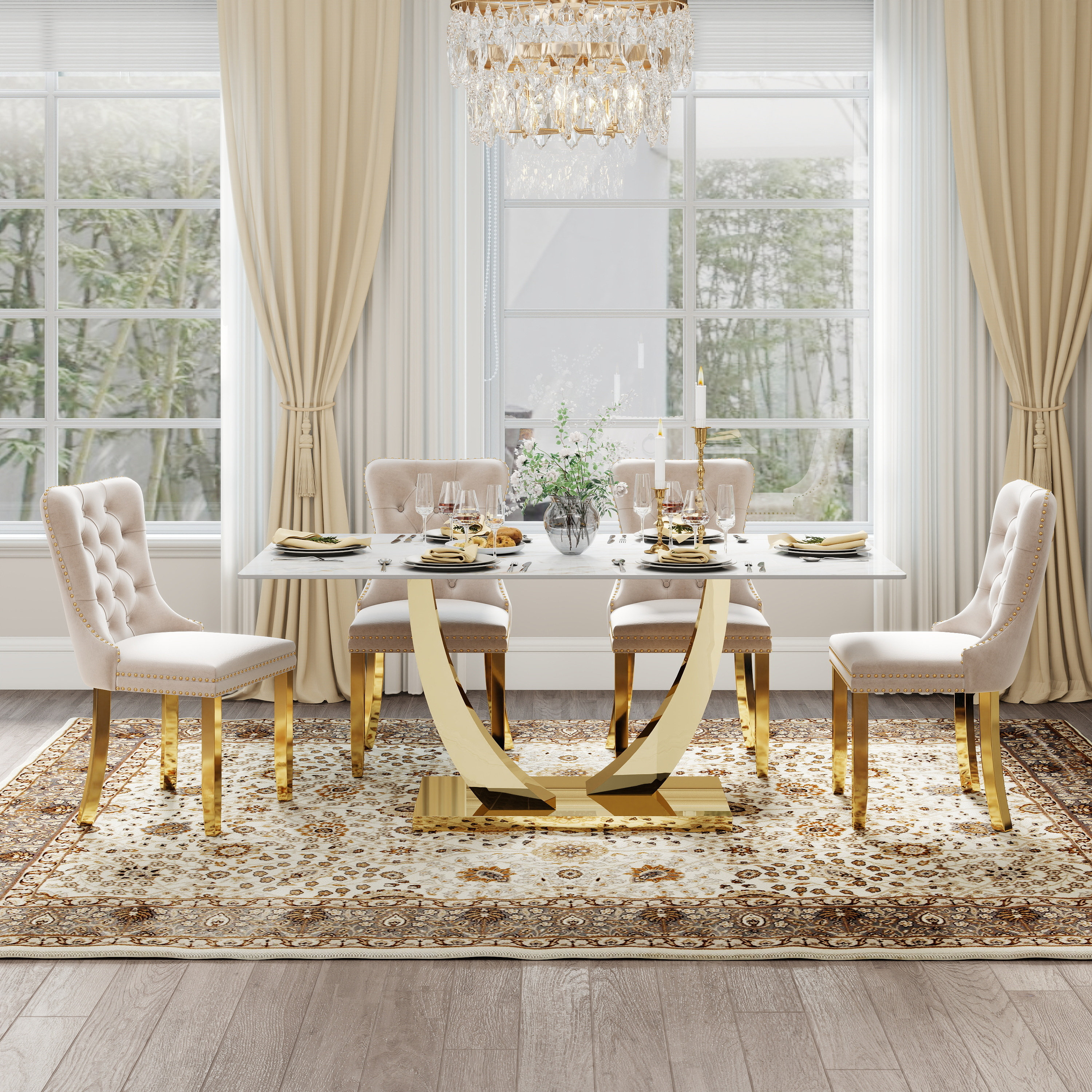 House of Hampton® Kekeli Rectangular 35.4'' W Dining Set | Wayfair