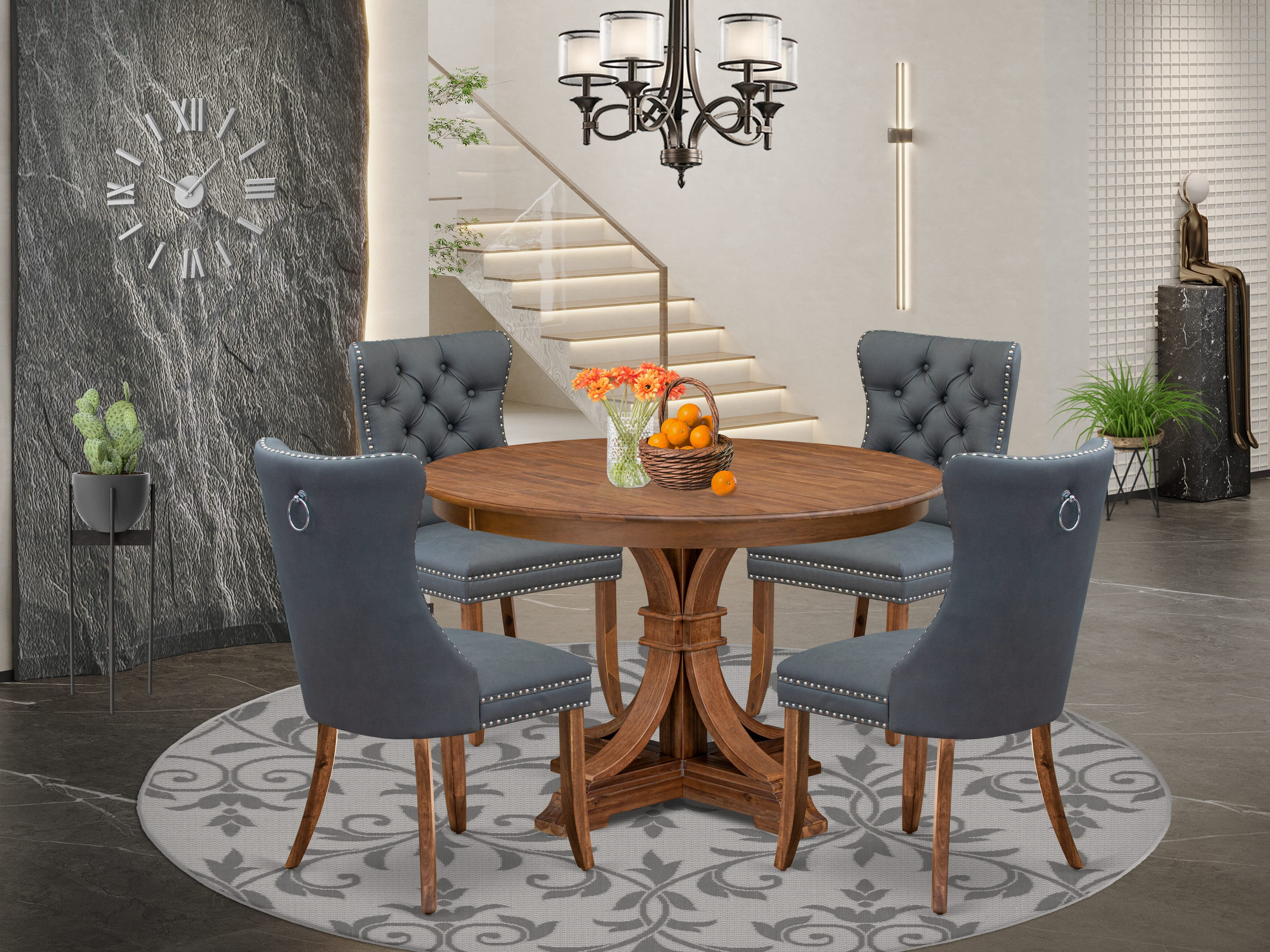 Red Barrel Studio® 5-piece Dining table set consists of a Mid-century ...