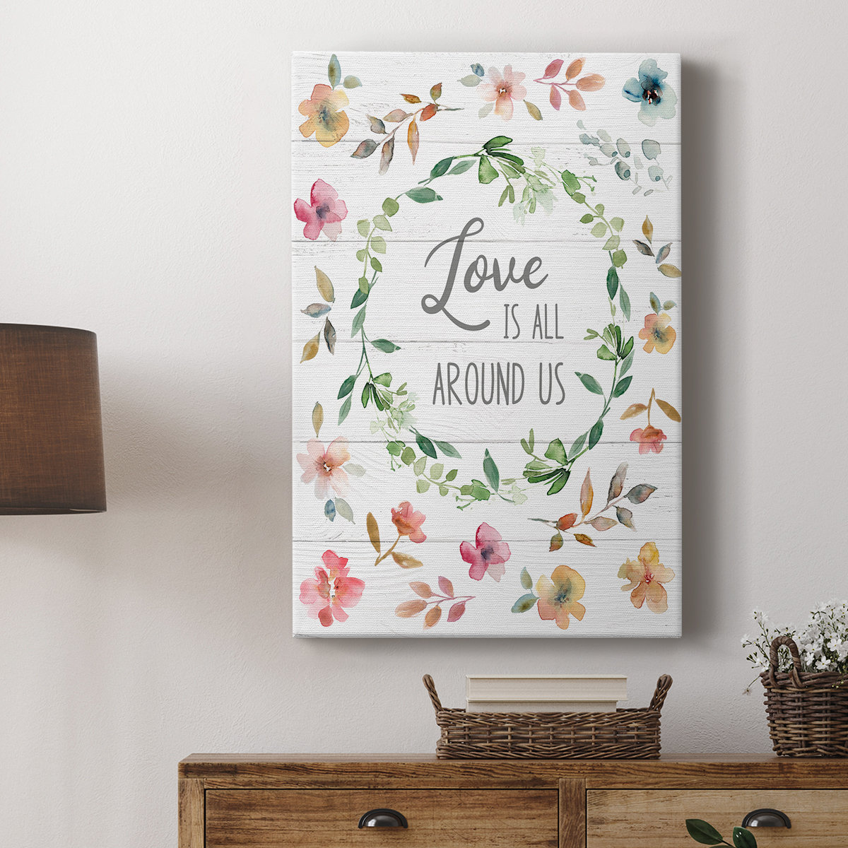 Highland Dunes Love is All Around Us -Custom Wrapped Gallery Cavas | Wayfair