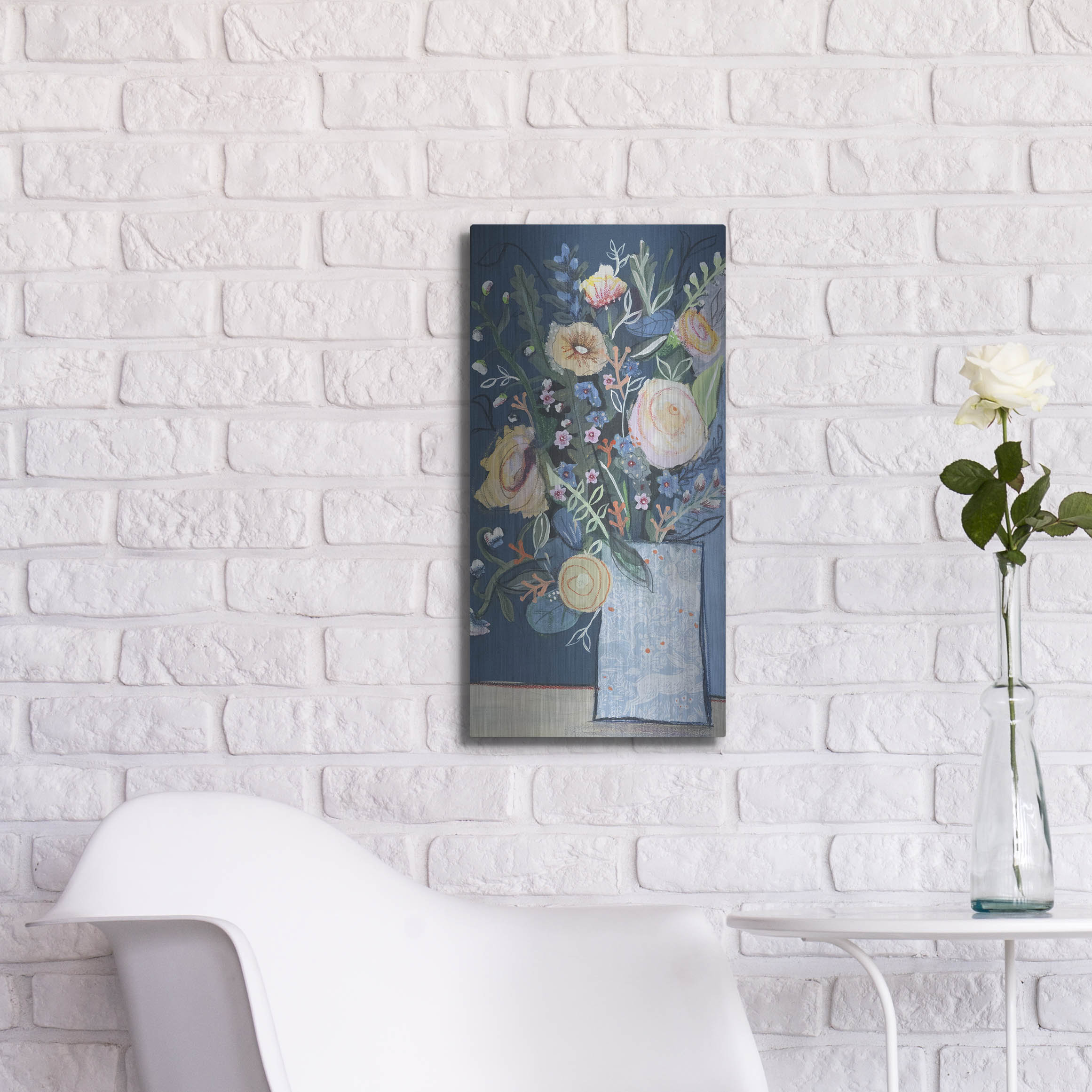 Lark Manor™ 'Blossoms In Blue' by Jeri Hauth Metal Wall Art, 12" x 24 ...