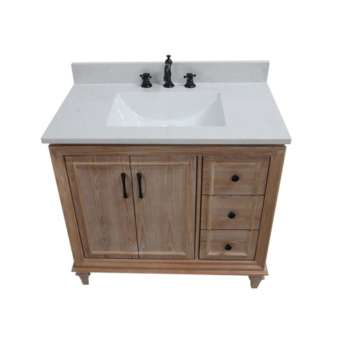 Lark Manor Armante 37'' Single Bathroom Vanity with Engineered Quartz ...