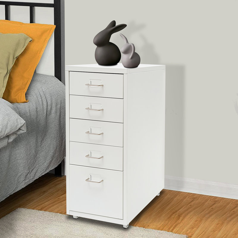 Ebern Designs Riesner 5-Drawer Storage Cabinet with Wheels | Wayfair
