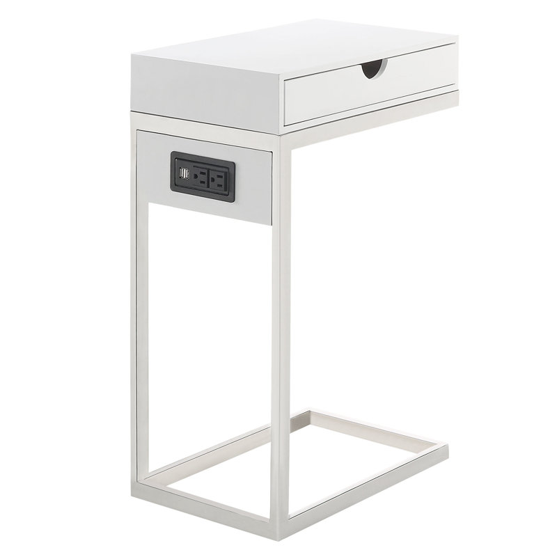 Ivy Bronx Adorna Base C Table with Drawer, Usb, Plug & Reviews | Wayfair