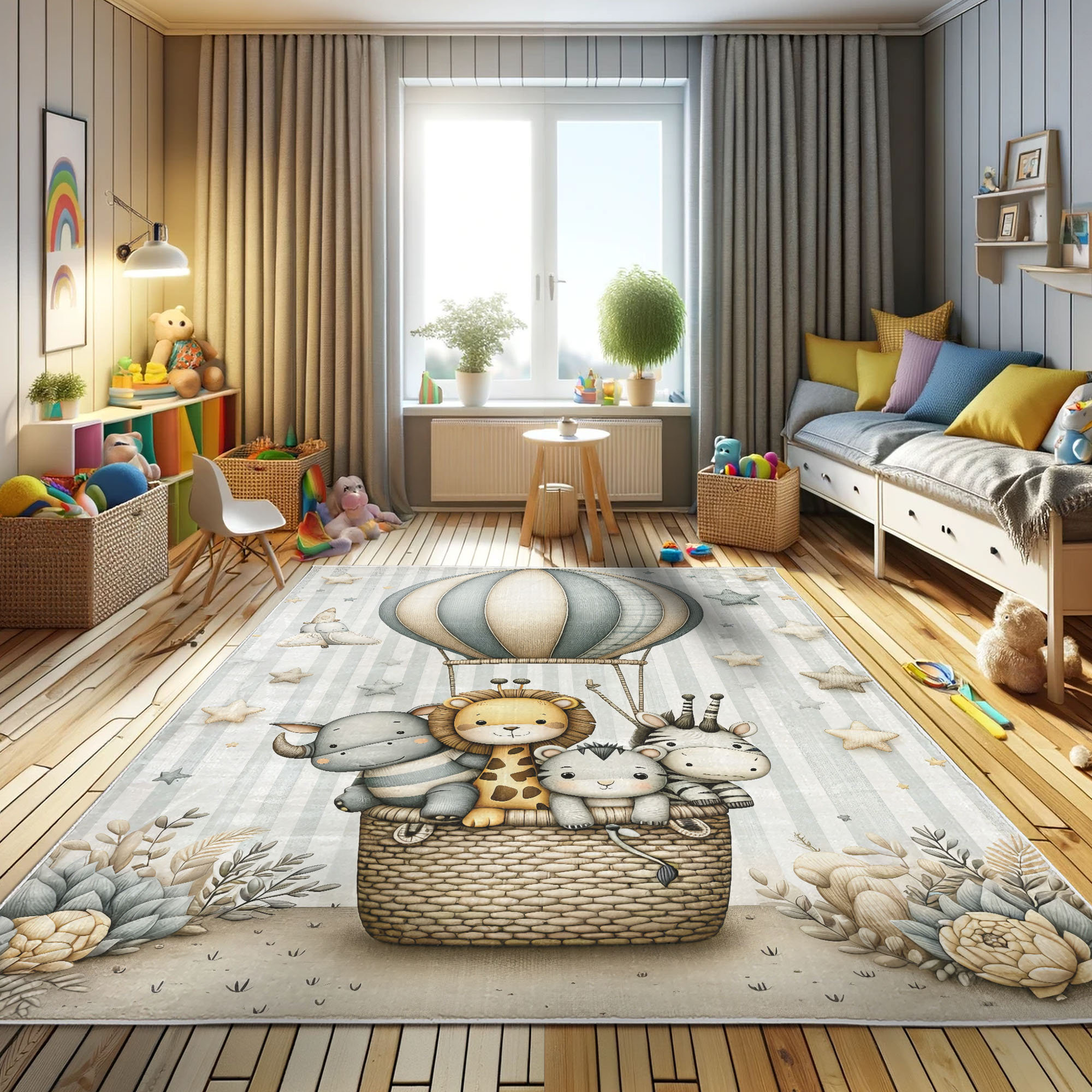 Ambesonne Animals High Density Long Fiber Poly Threads Decorative Area ...