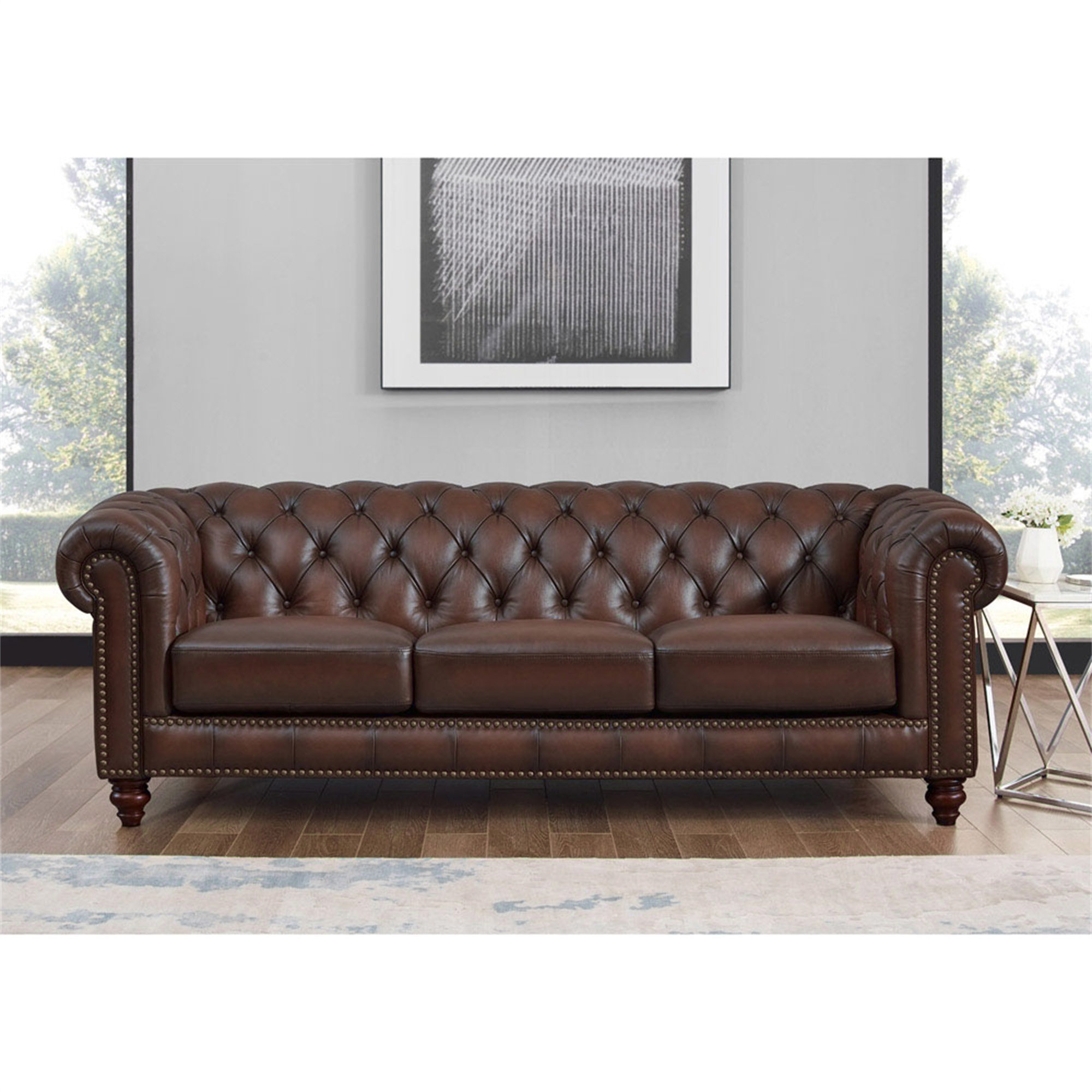 Sybertruck Alton Bay Top Grain Leather Sofa Couch - Wayfair Canada