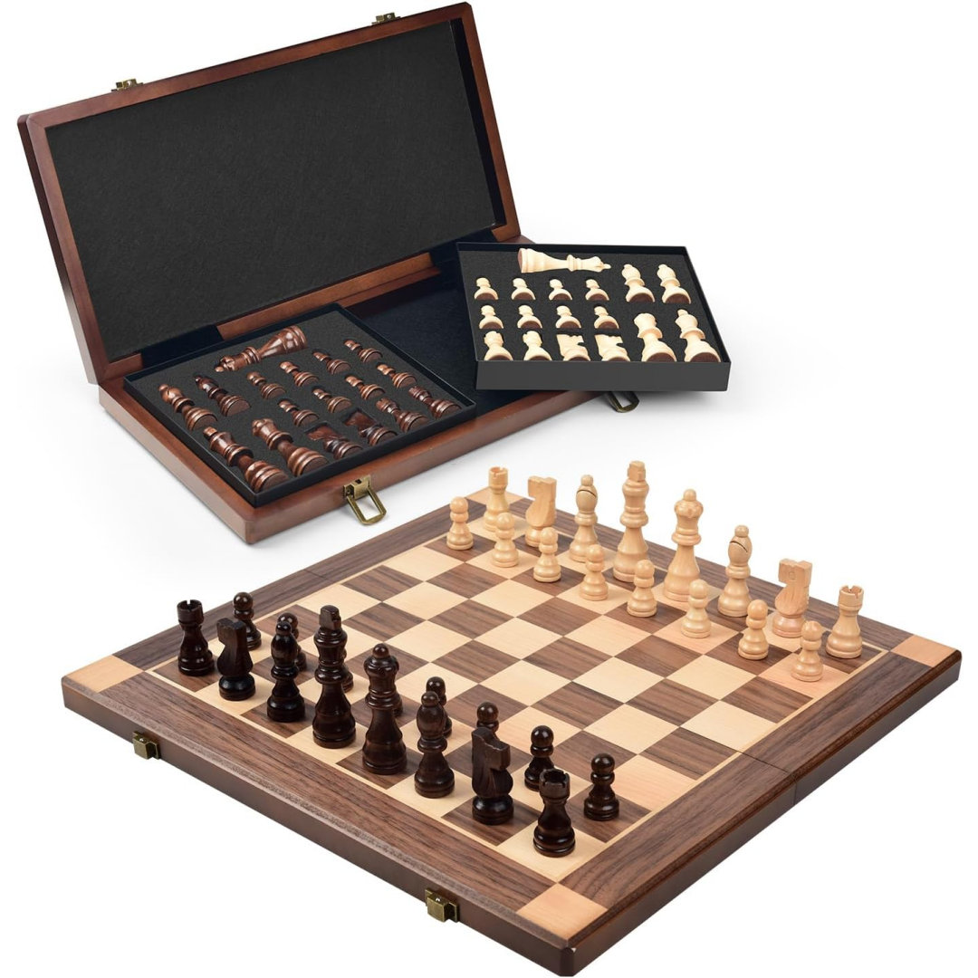 Phantoscope 15” Magnetic Wooden Chess Set With Removable Chess Piece ...