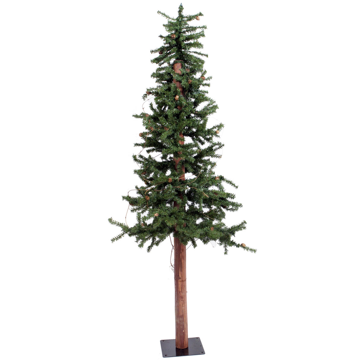 The Holiday Aisle® Artificial Alpine Tree with Pine Cones & Vine ...