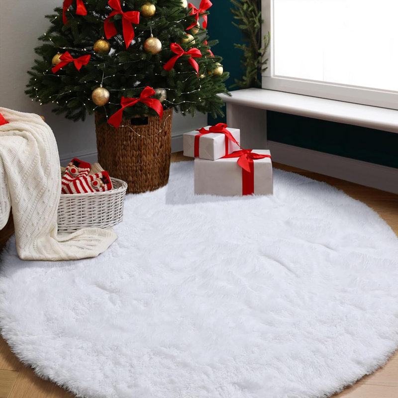 AFVORM White Round Rug for Bedroom | Wayfair