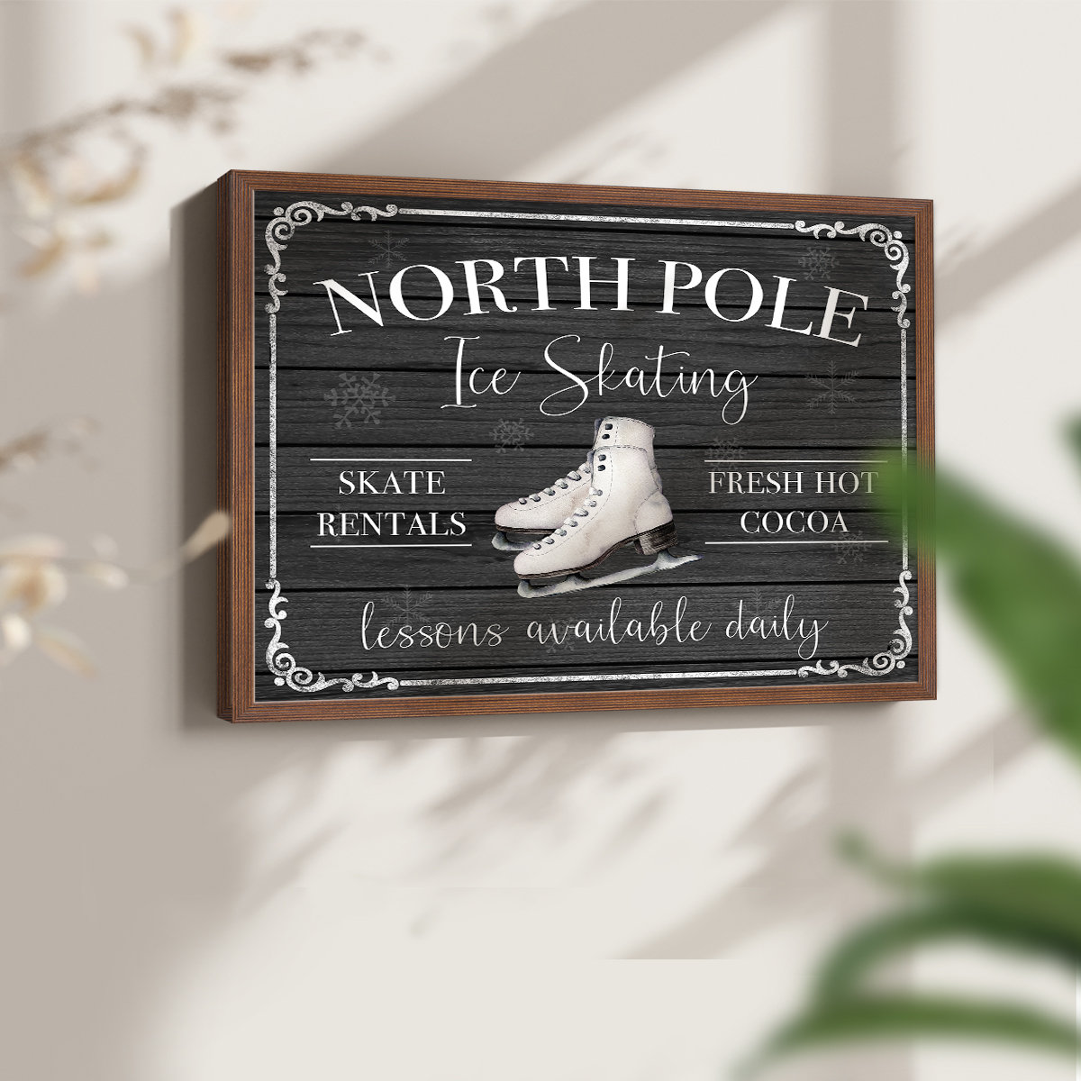 The Holiday Aisle® North Pole Ice Skating -Framed Print - Restickable ...