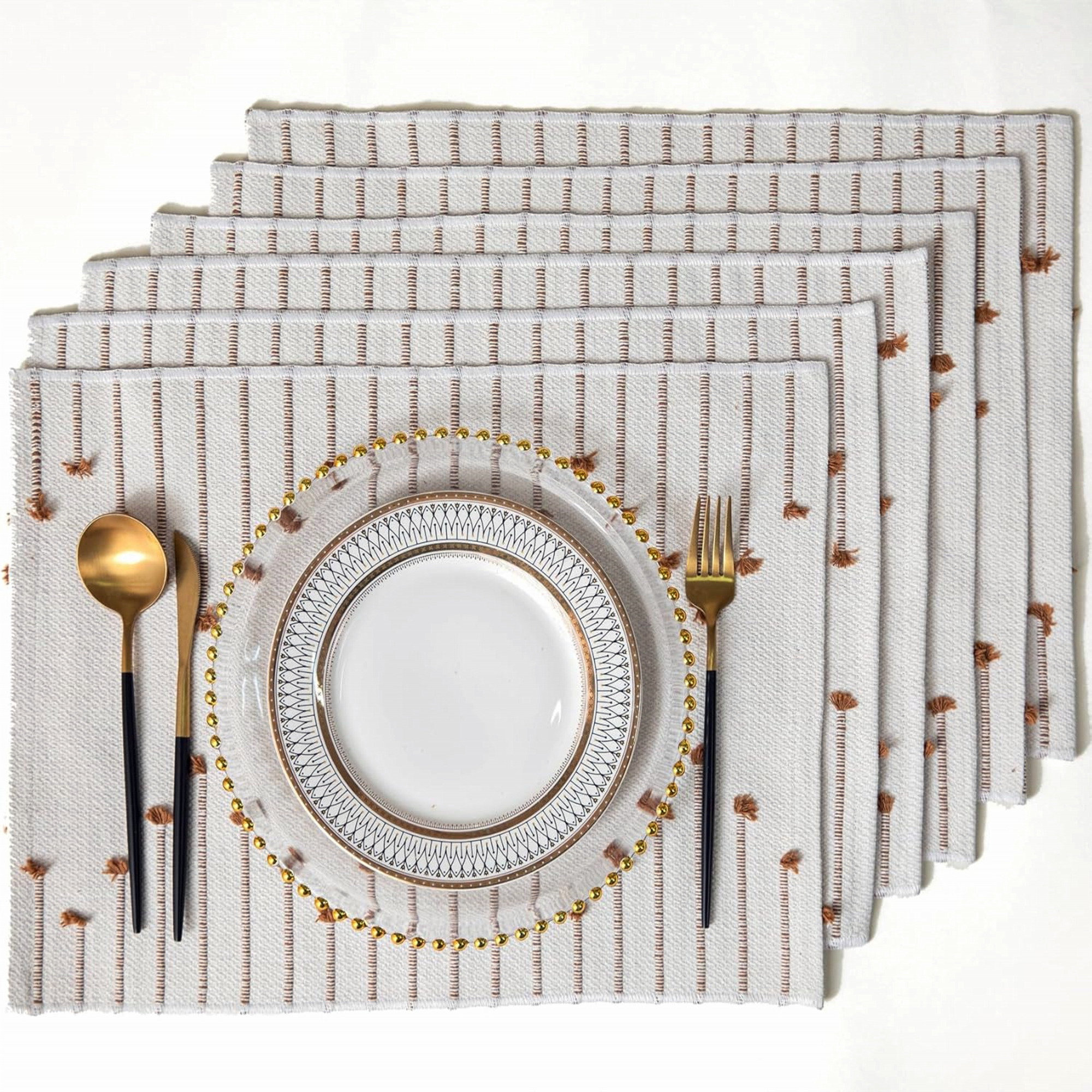 OLVOK Placemats Set Of 6 For Dining Table Décor | Wayfair