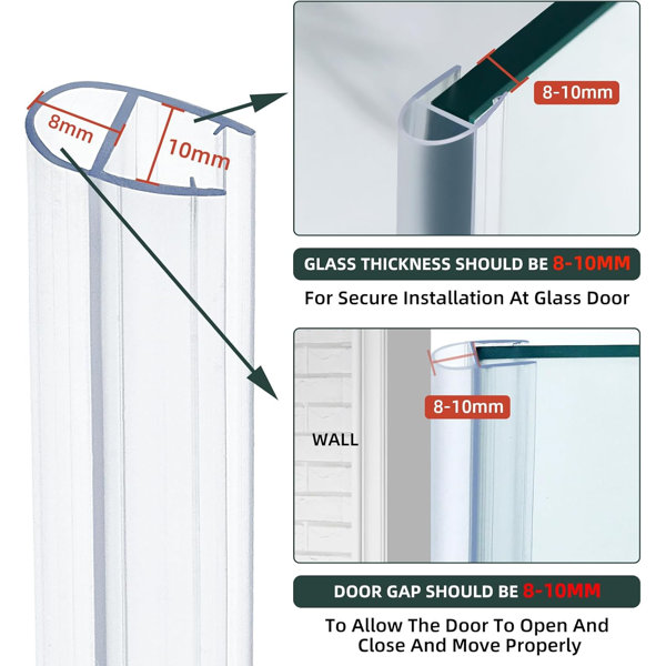 Glass-Door.us 35-1/2 In W x 75 In H High-Clarity Tempered Glass Shower ...