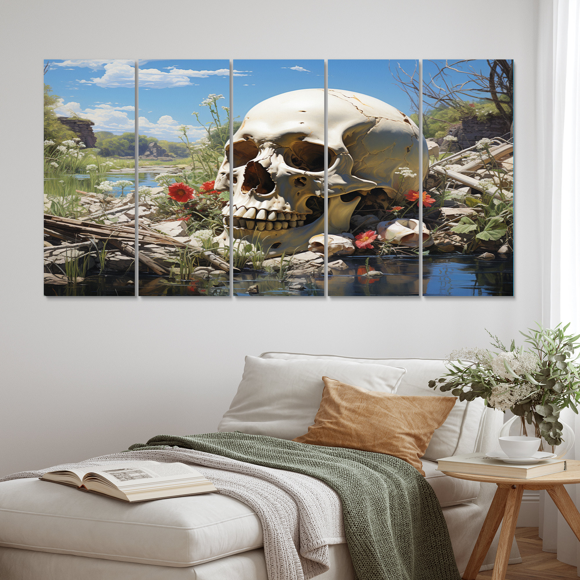 Trinx Skull Eternal Remains Pastoral I - Modern Canvas Print - 5 Equal ...