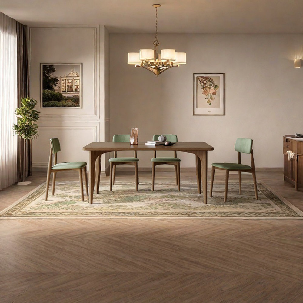 Sleek Surface Designs Solid wood simple dining table set | Wayfair