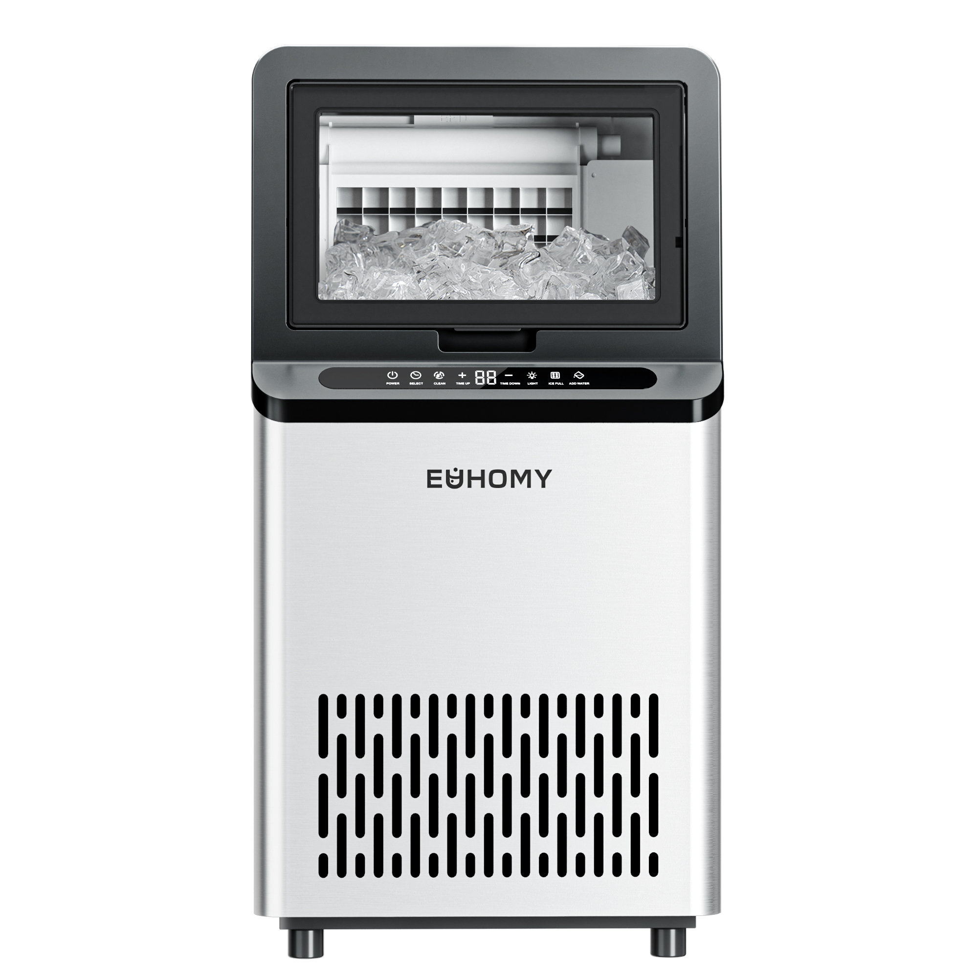 Euhomy Commercial Ice Maker Machine, 100lbs/24h Stainless Steel Under ...