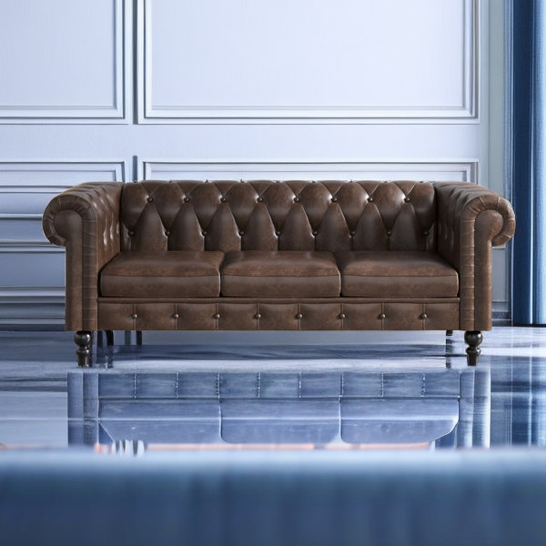 Alcott Hill® 83'' Rolled Arm Chesterfield Sofa | Wayfair