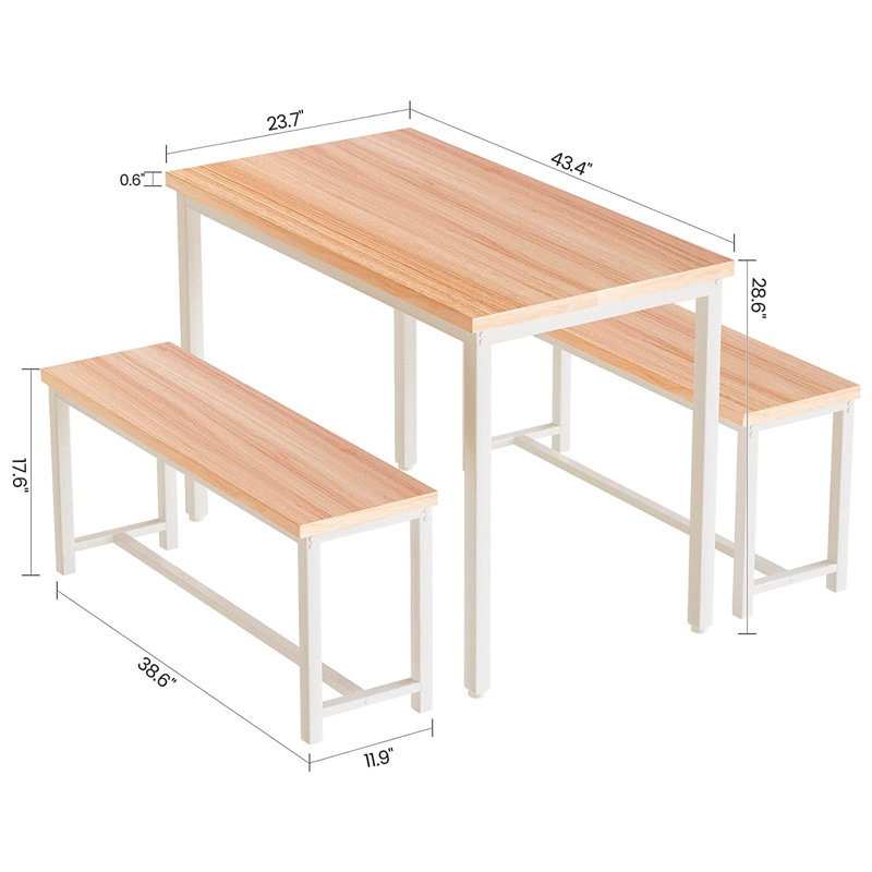 17 Stories Theoline 4 - Person Breakfast Nook Dining Set & Reviews ...