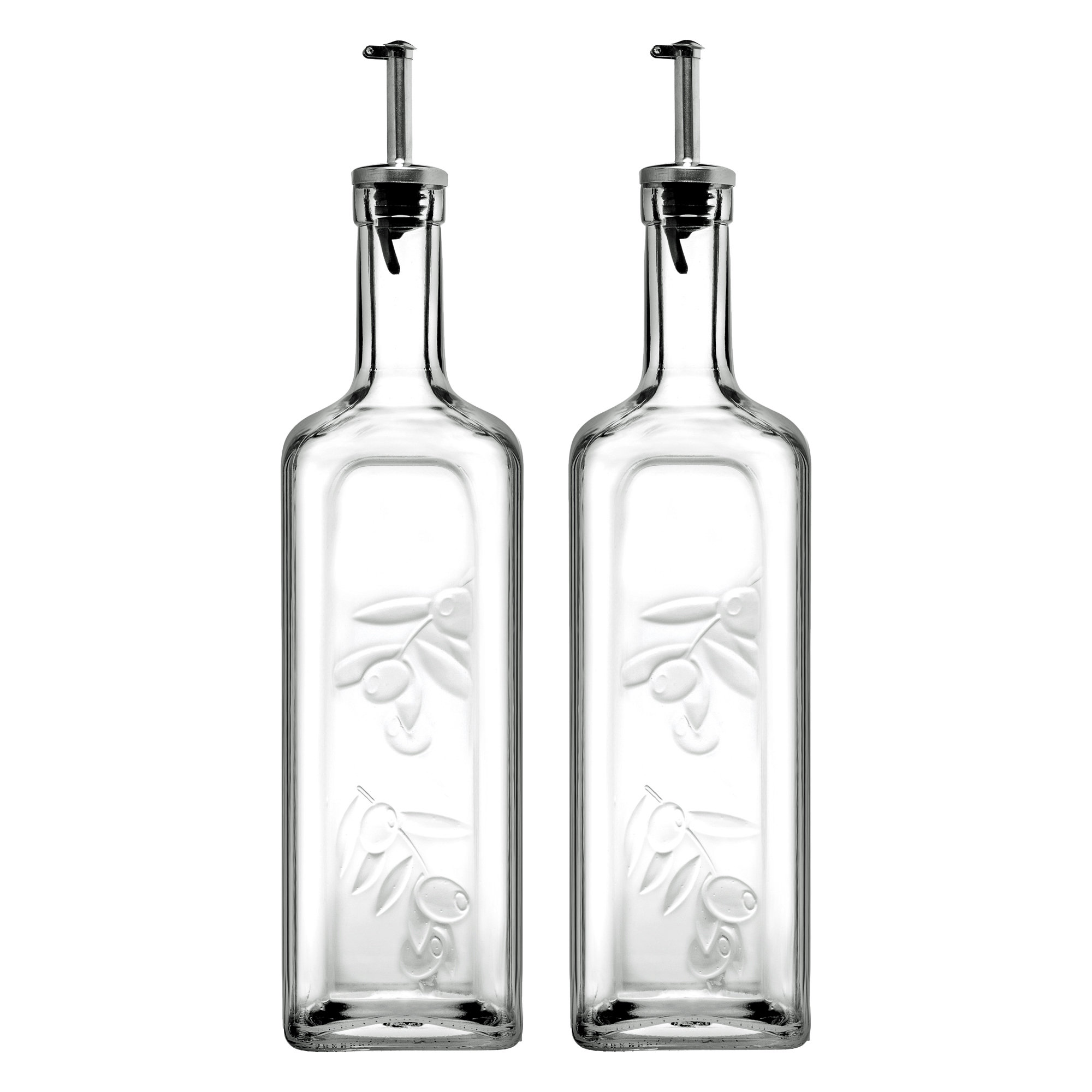 Pasabahce Single Homemade Glass Condiment Bottle With Metal Pourer ...