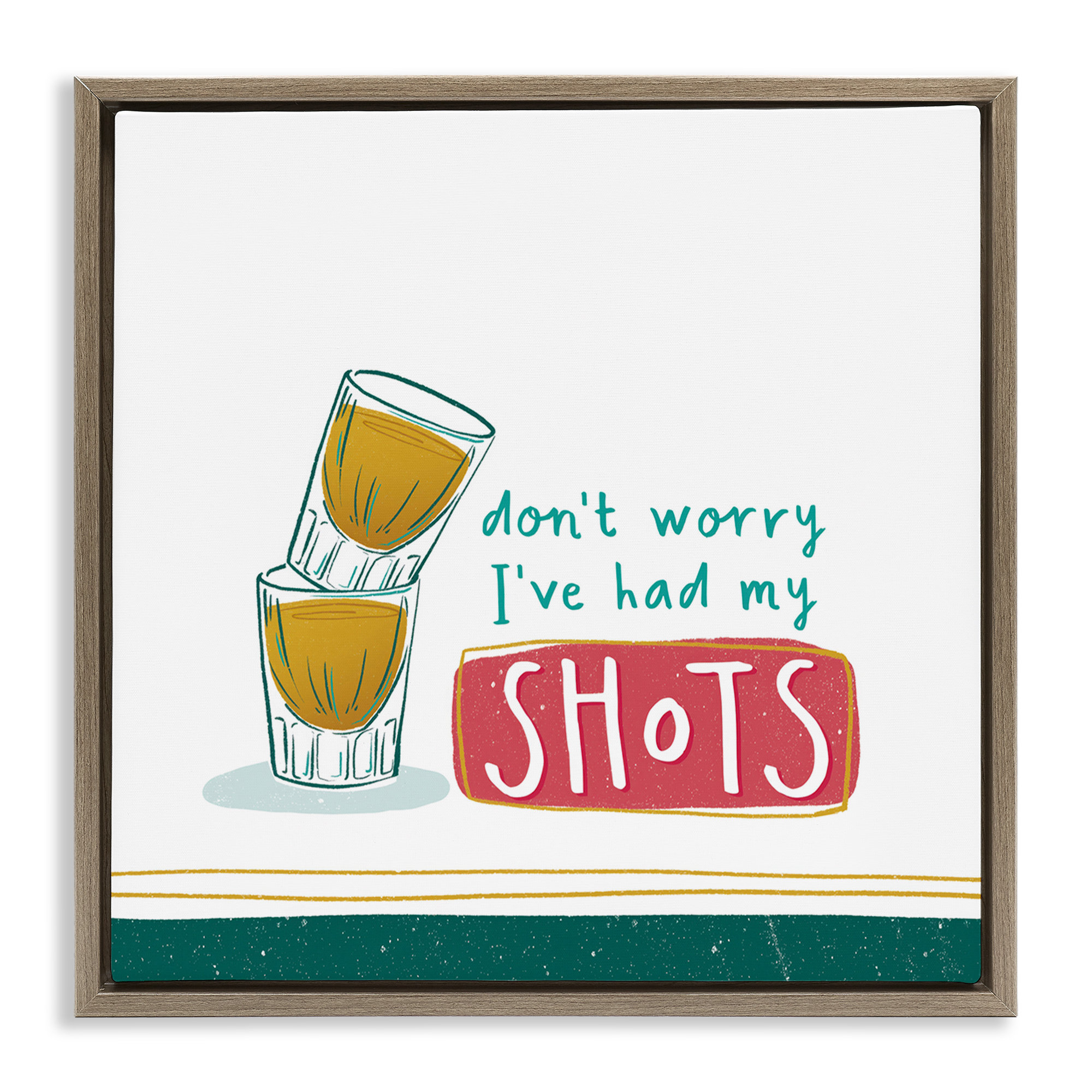 Lark Manor™ Alcohol Shots Humor Framed Floater Canvas Wall Art by ...