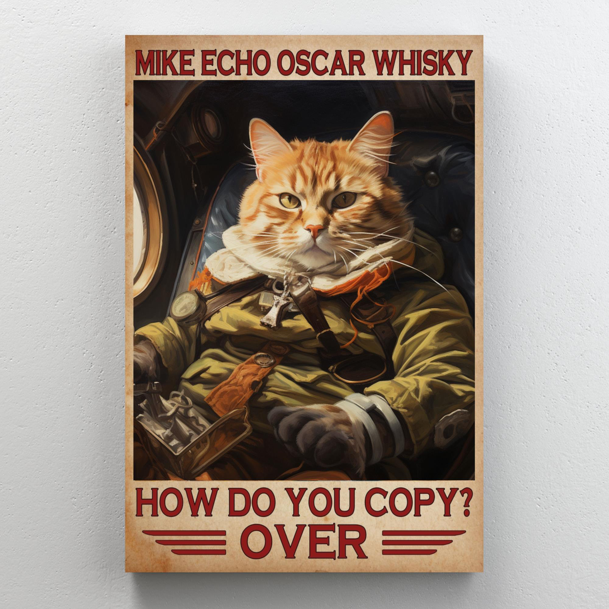 Trinx Jaryl Cat Pilot How Do You Copy Over On Canvas Print | Wayfair