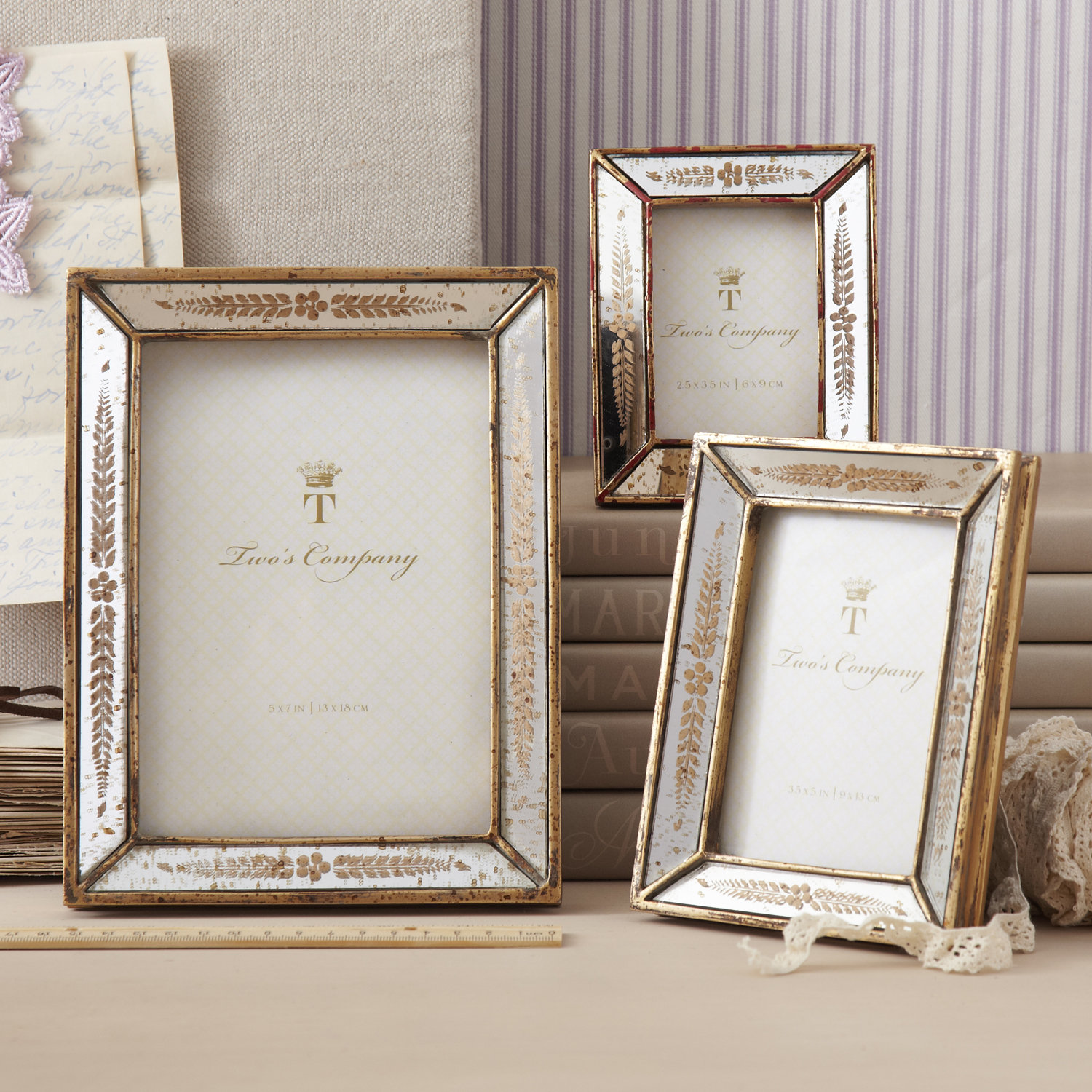 One Allium Way 3 Piece Leaf Mirror Picture Frame Set & Reviews | Wayfair
