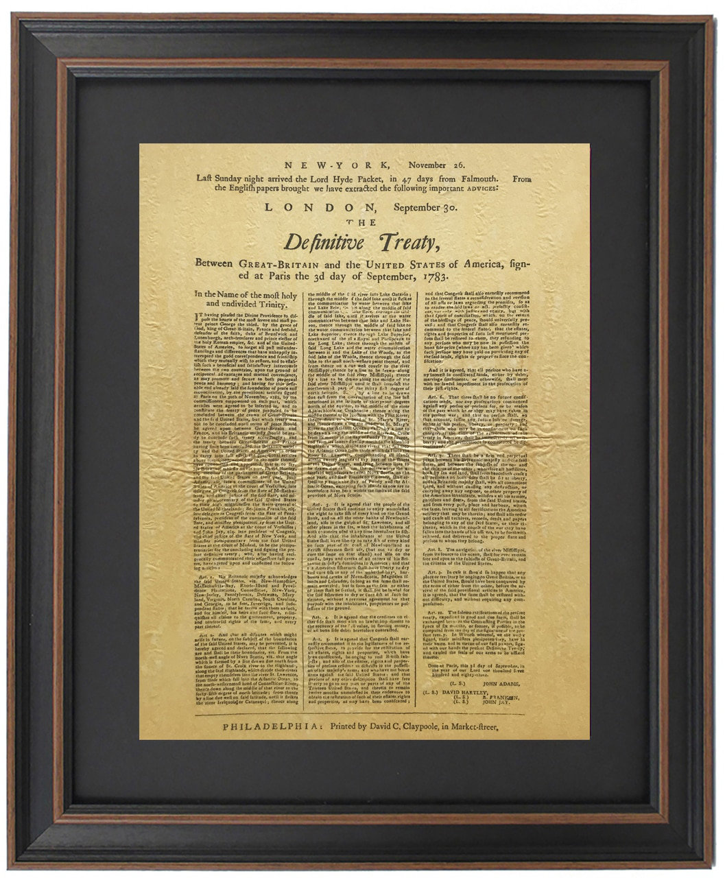 Alcott Hill® Treaty of Paris 1783 | Framed Textual Art Print on Antique ...