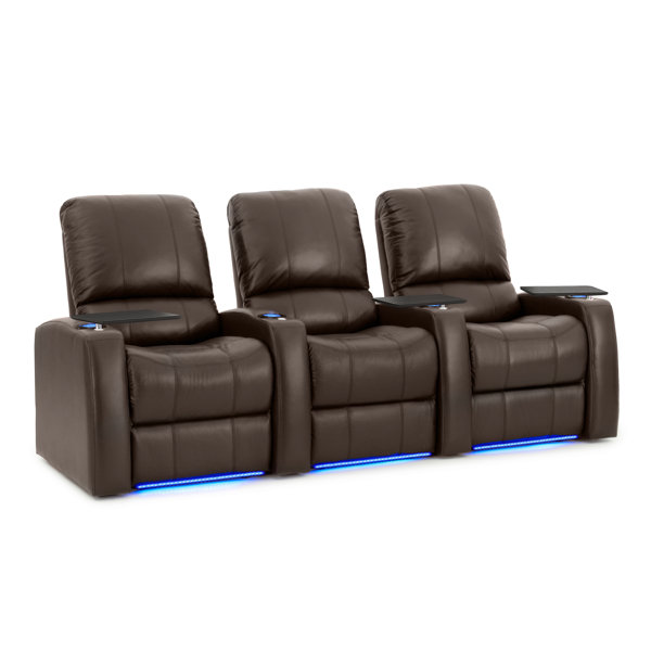 Red Barrel Studio® Upholstered Home Theater Seating with Cup Holder ...