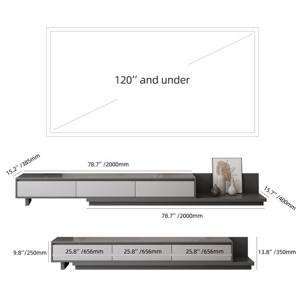Latitude Run® Kadrianna 79"-130"W Extendable TV Stand & Reviews | Wayfair