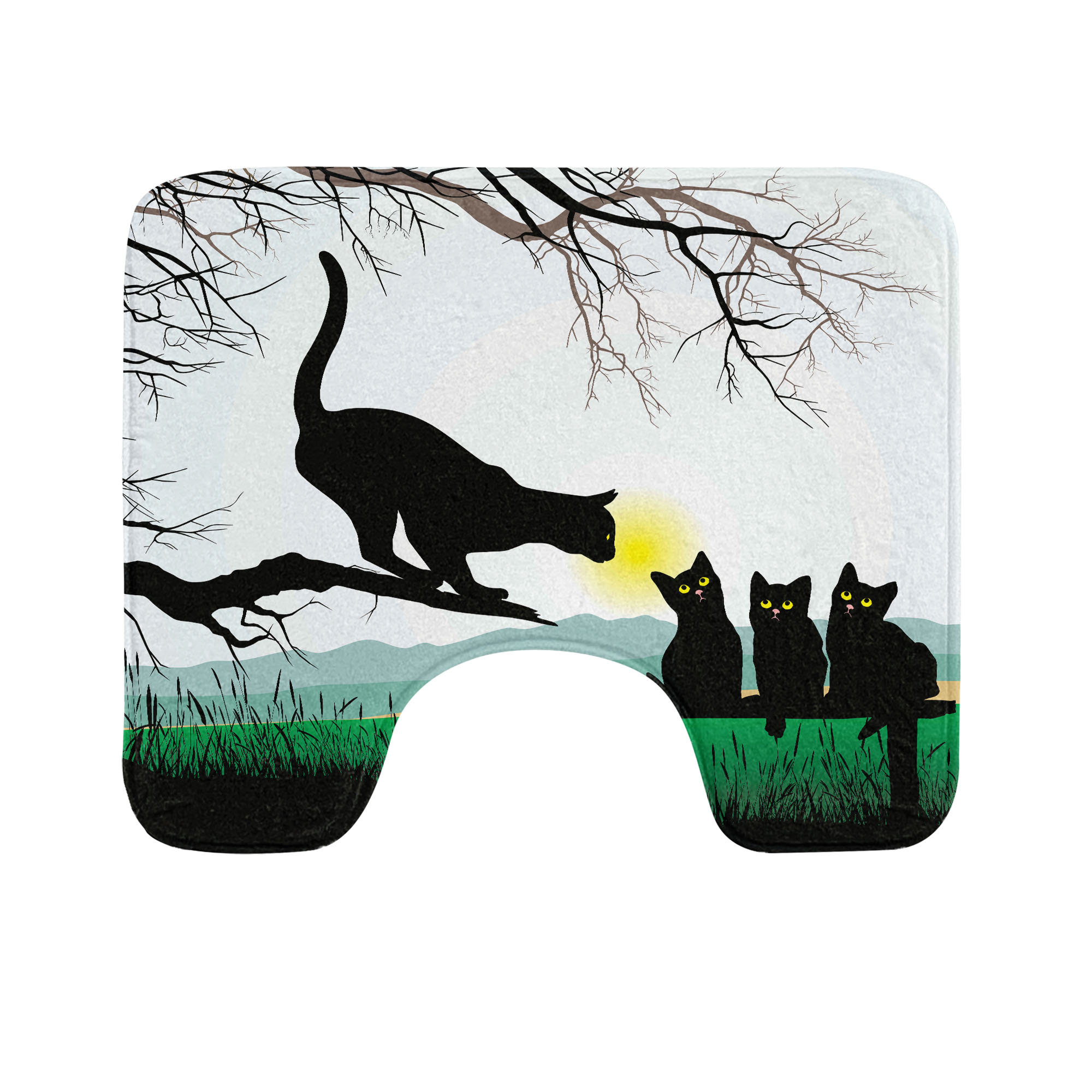 Dakota Fields Animal Toilet Mat U-Shape Bathroom Rug 20" Multicolor ...