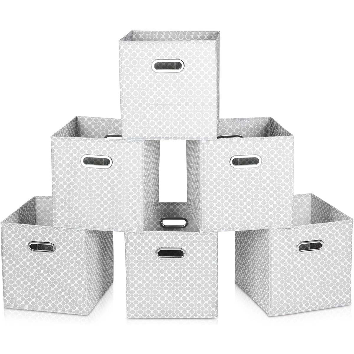 KINOFO Fabric Cloth Storage Bins,Fabric Cube Organizer With Dual ...