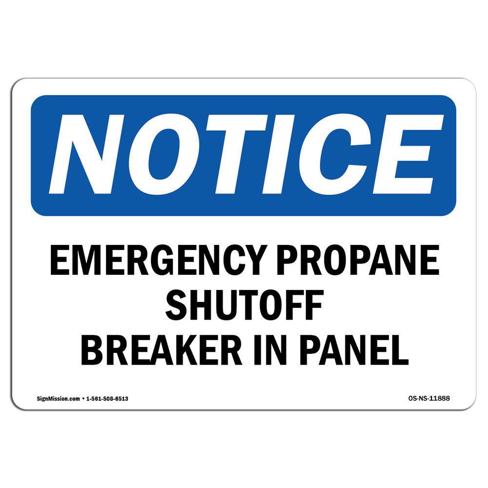 SignMission Emergency Propane Shutoff Breaker in Panel Sign | Wayfair