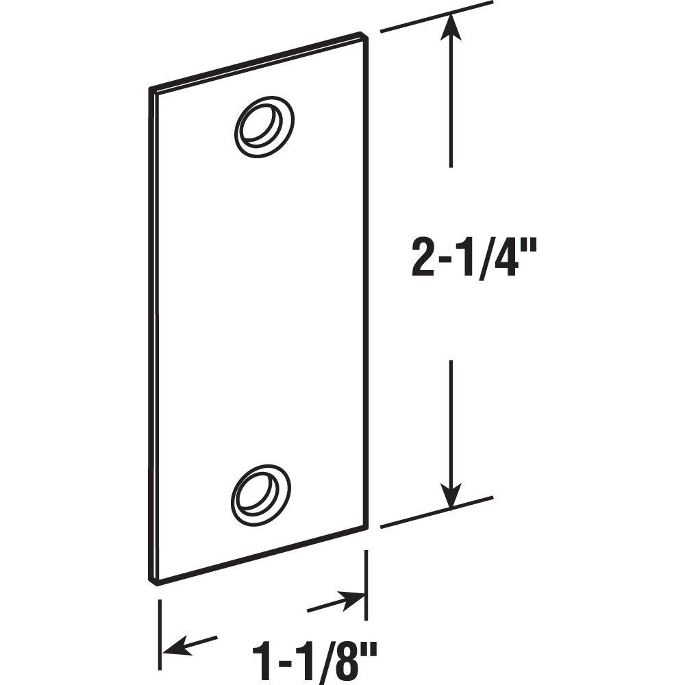 Prime-Line Steel Door Edge Hole Filler Plate, 1-1/8 in. x 2-1/4 in ...