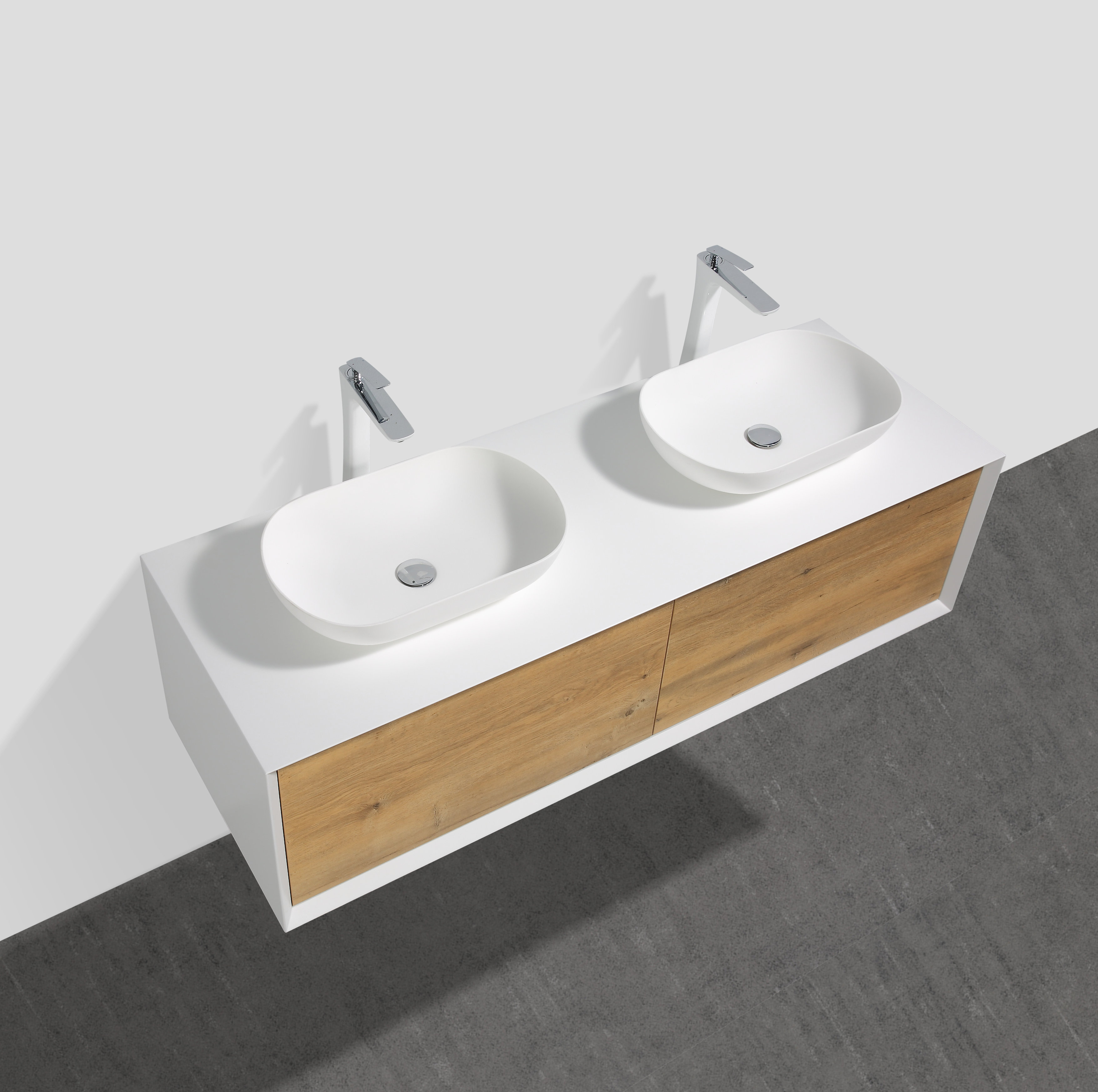 TONA Fiona 55.1" Wall Mount Double Bathroom Vanity Set - Wayfair Canada