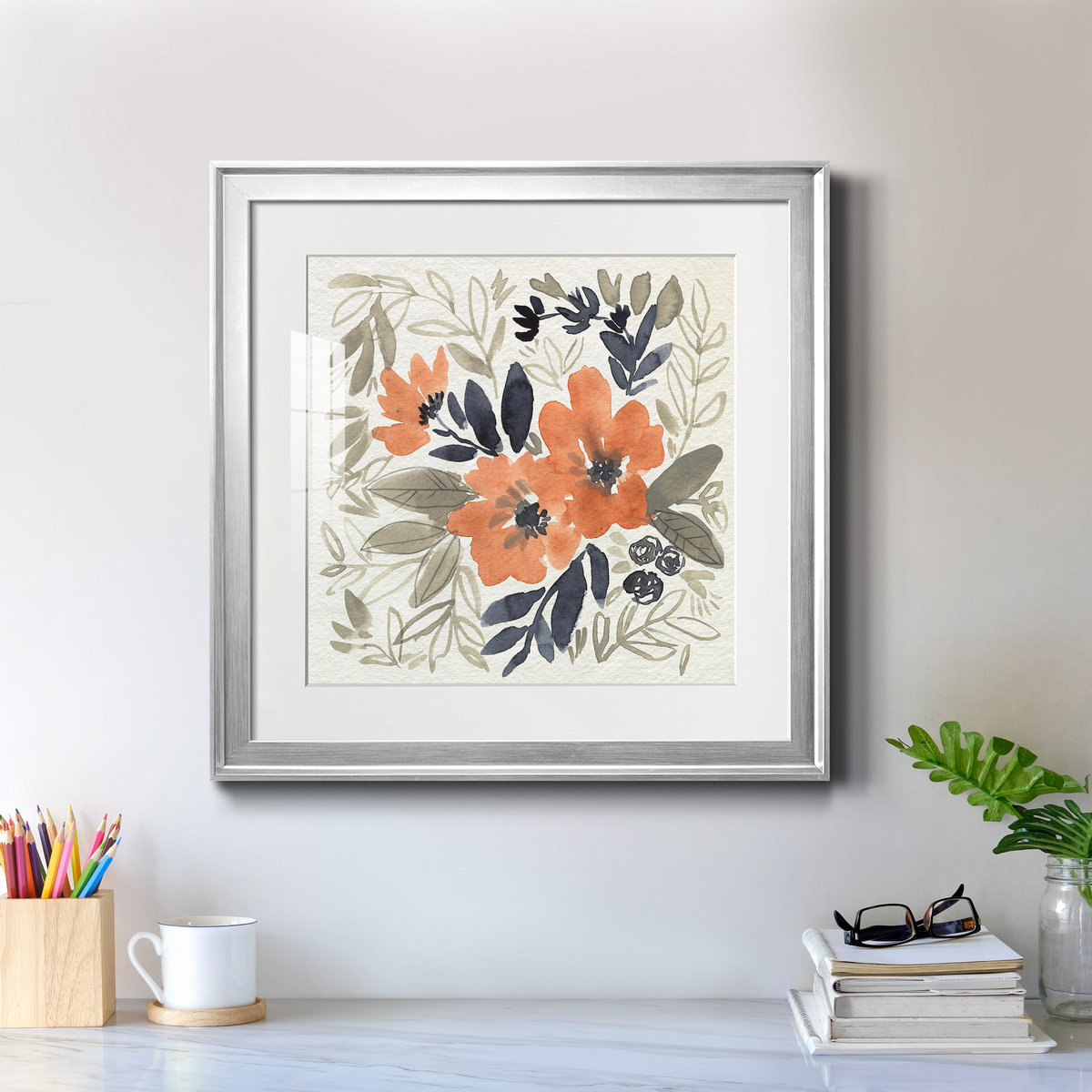 Red Barrel Studio® 19_Sienna & Paynes Flowers I-Premium Framed Print ...