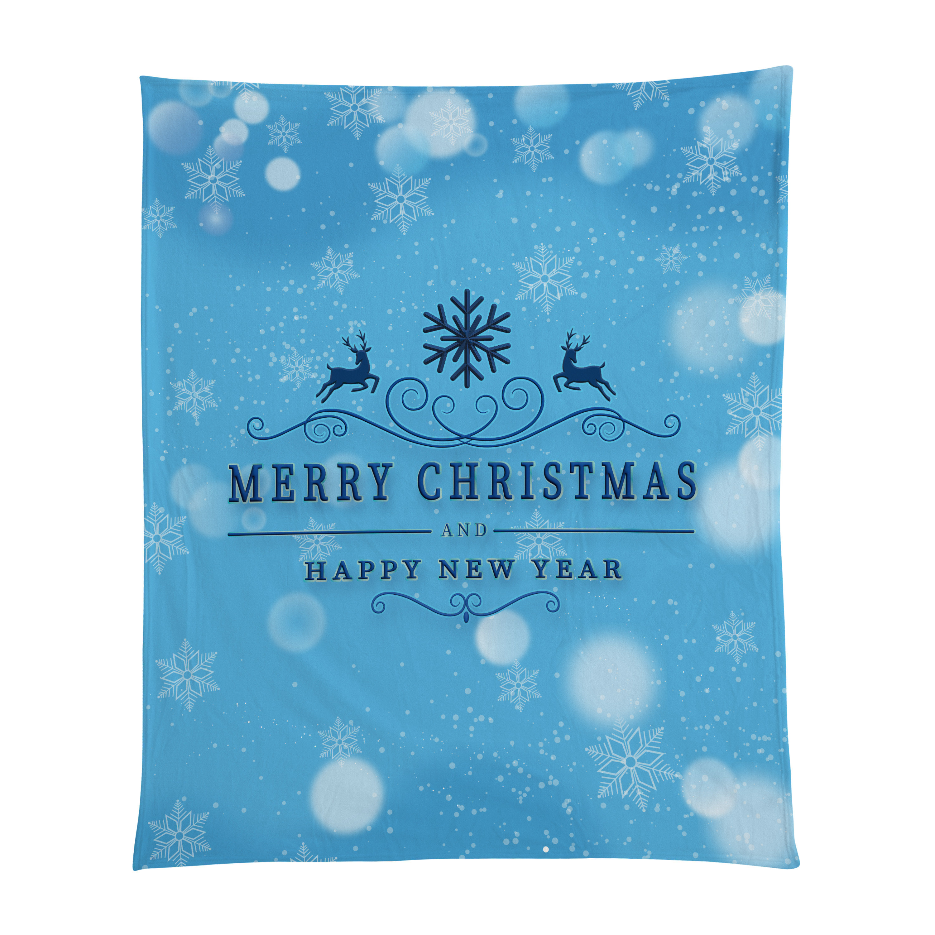 Karisma Decor Blue Merry Christmas 50'' x 60'' Soft Plush Christmas ...