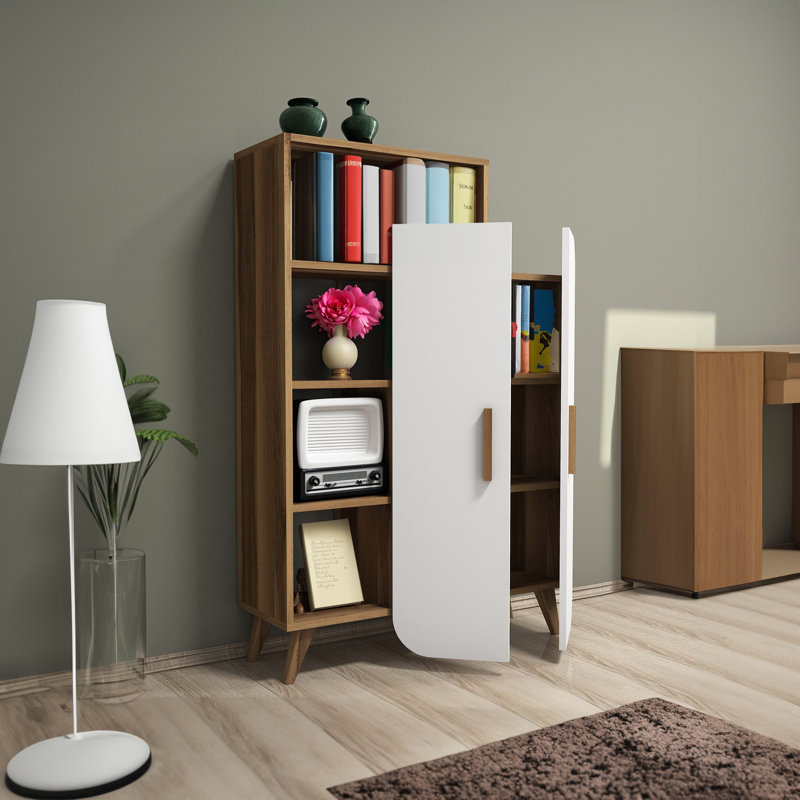 Hokku Designs Kerk Geometric Storage Bookcase | Wayfair