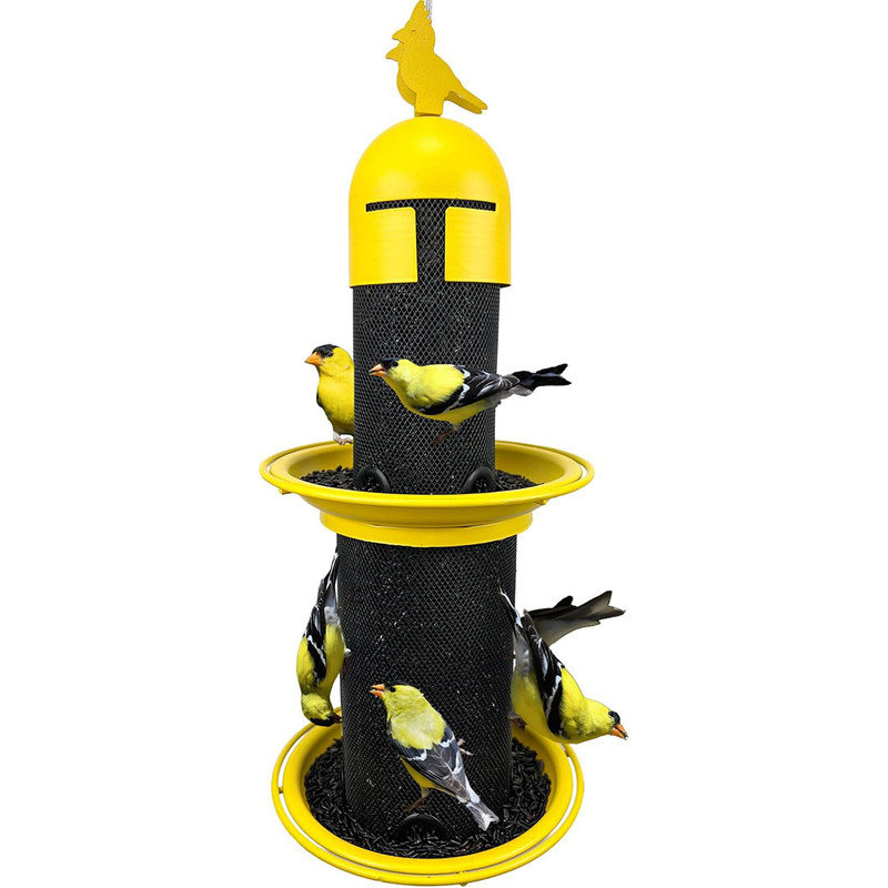 Latitude Run® Metal Mesh Tube Bird Feeder, 2-Tier Bird Feeders for ...