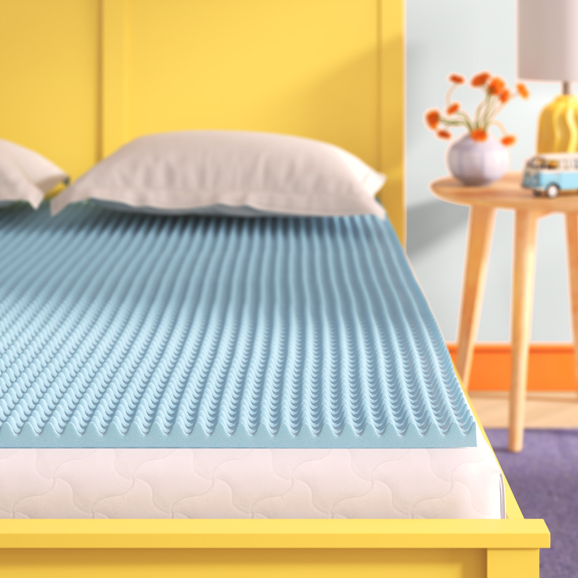 Slumber Solutions Basics 1.5" Gel Reversible Memory Foam Topper ...