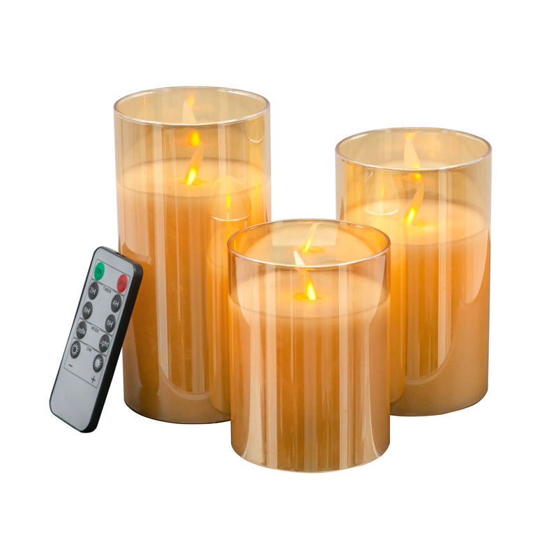 Hokku Designs Real Flame-Effect LED Wax Candles with Remote Timer | Wayfair