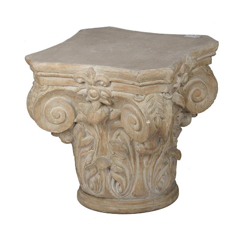 Ophelia & Co. Roman Cream Column Cap Pedestal - Large - 18x18x18.5 ...