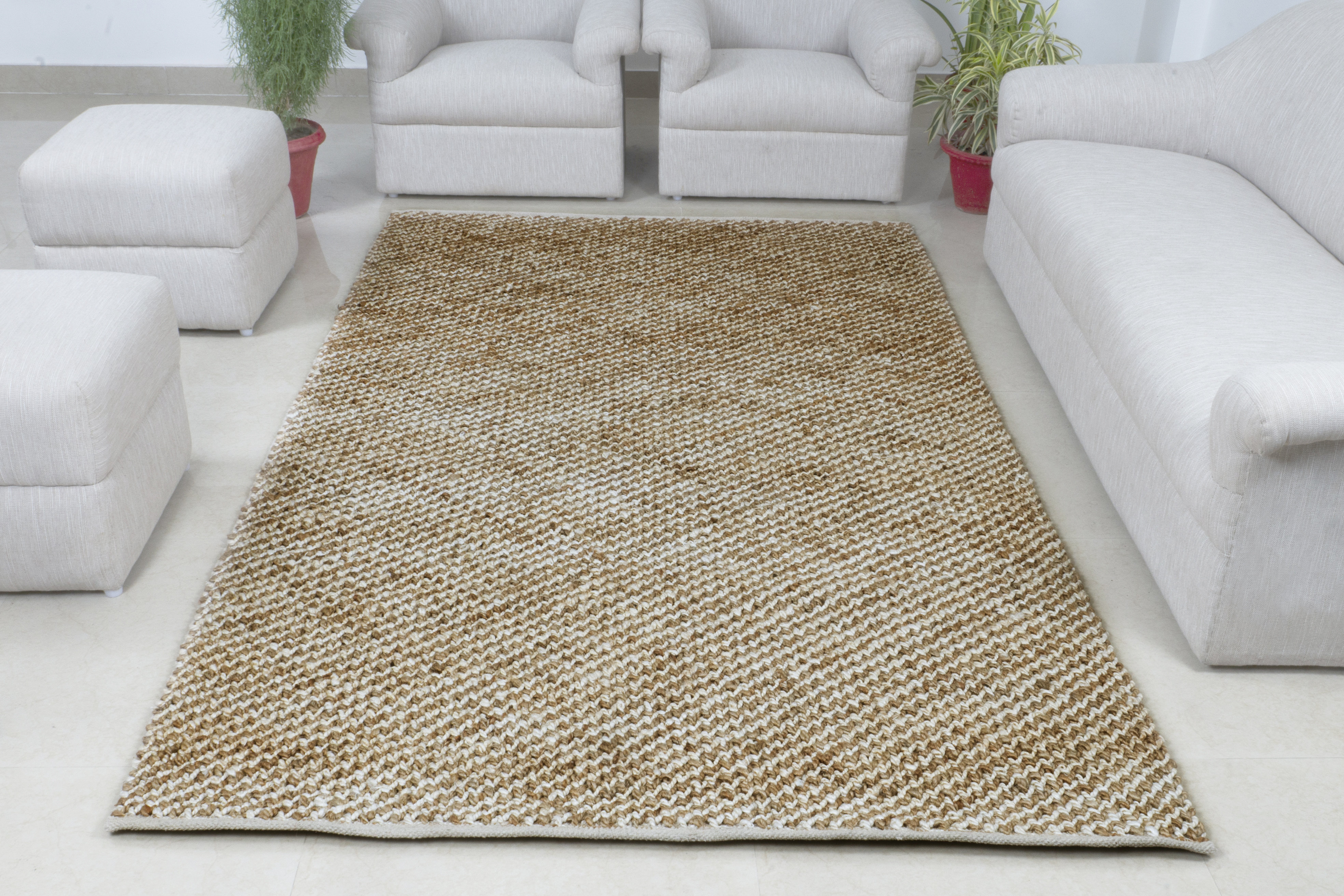 Tufty Home Hand Woven Jute Chunky Rug Natural/Bleach - Wayfair Canada