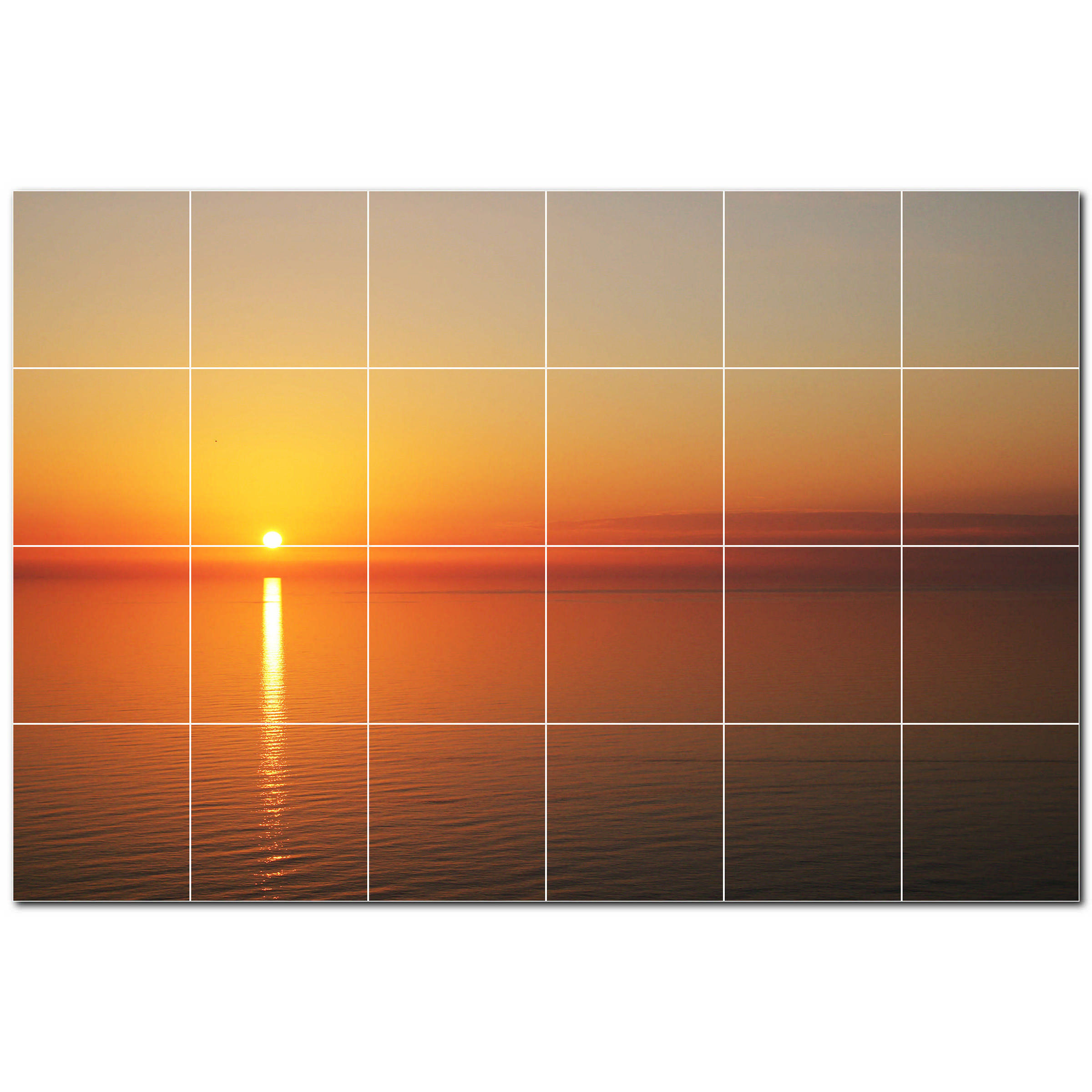 Picture-Tiles.com Sunset Photo 12'' x 12'' Satin Ceramic Decorative ...