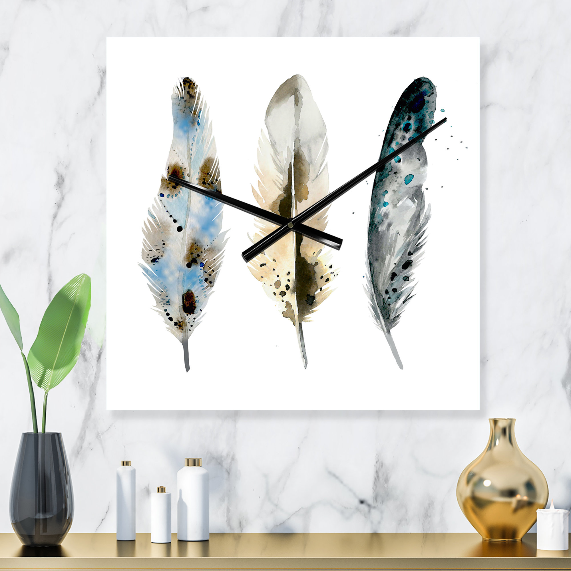 East Urban Home Colorful Boho Feathers V - Bohemian & Eclectic Wall ...