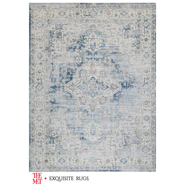 Exquisite Rugs The Met x Exquisite Rugs Blue/Beige Area Rug | Perigold