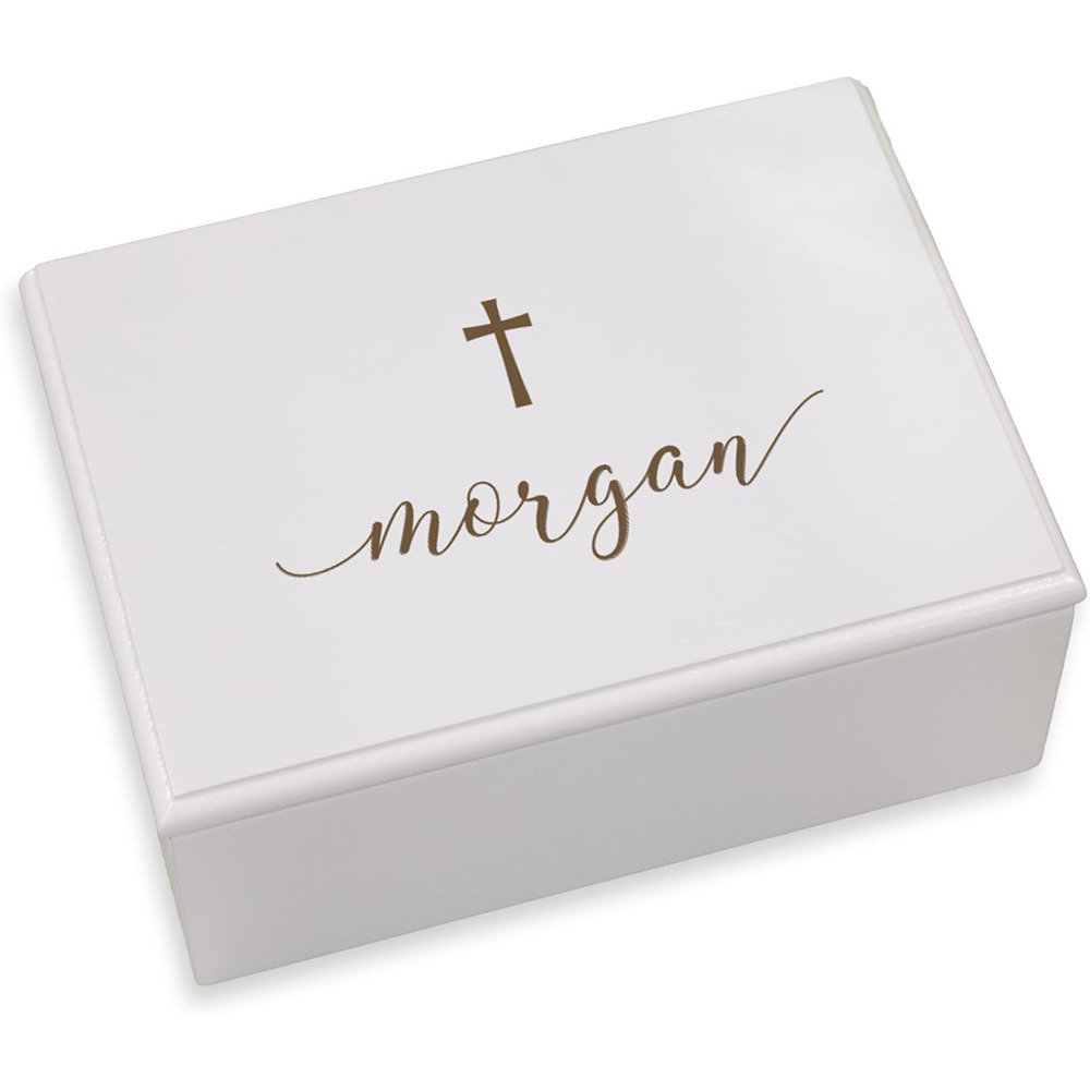 Latitude Run® 28 Collective Cross Jewelry Box, Personalized Baptism ...