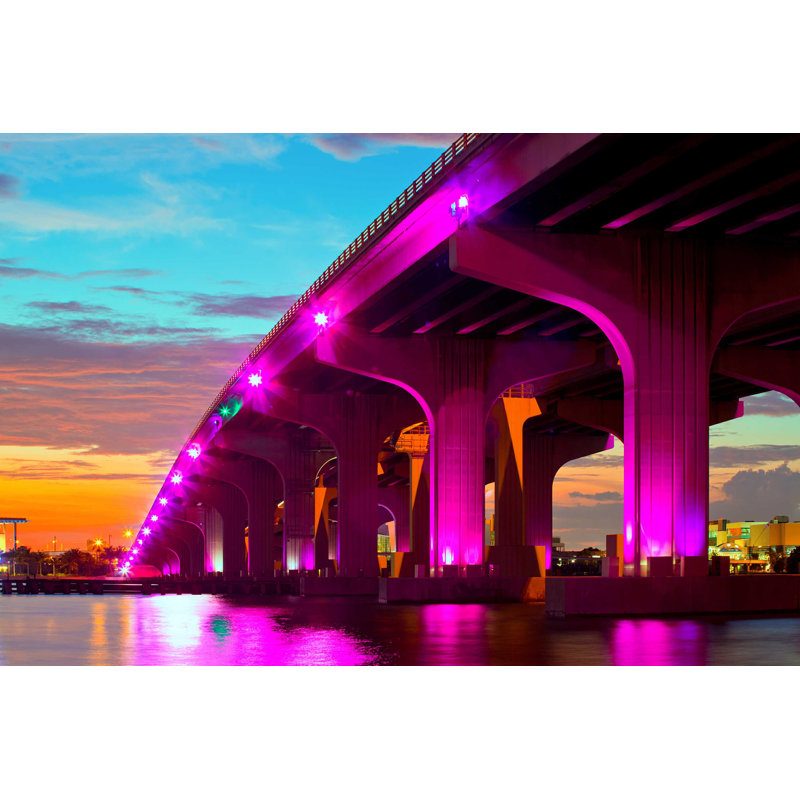 Ebern Designs Miami Florida At Sunset by - Wrapped Canvas Photograph ...