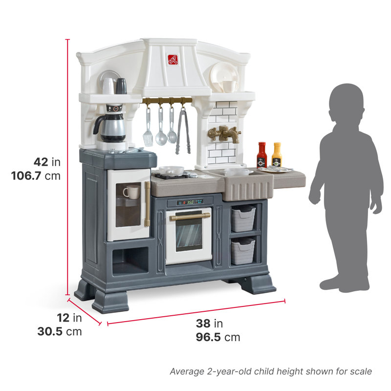Step2 Gilded Gourmet Kitchen Toddler Pretend Play Kitchen Set & Reviews ...