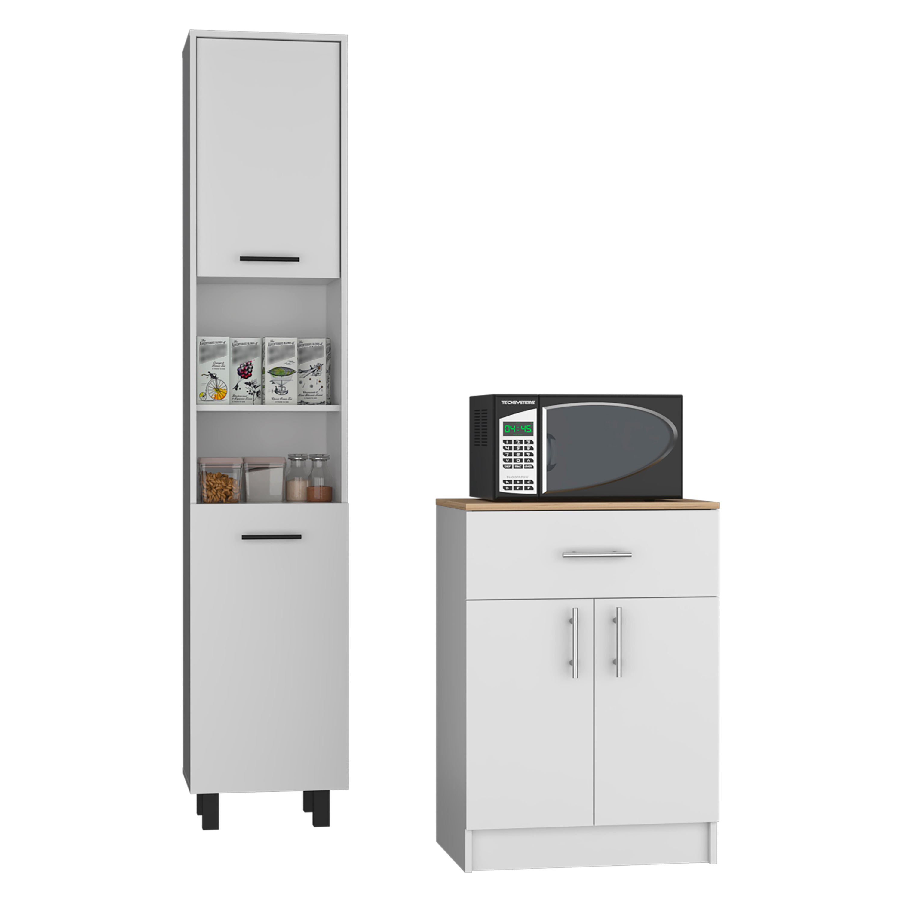 KIHO Waitsburg 2 Piece Kitchen Set, Barbados Pantry Cabinet + Ikaria ...