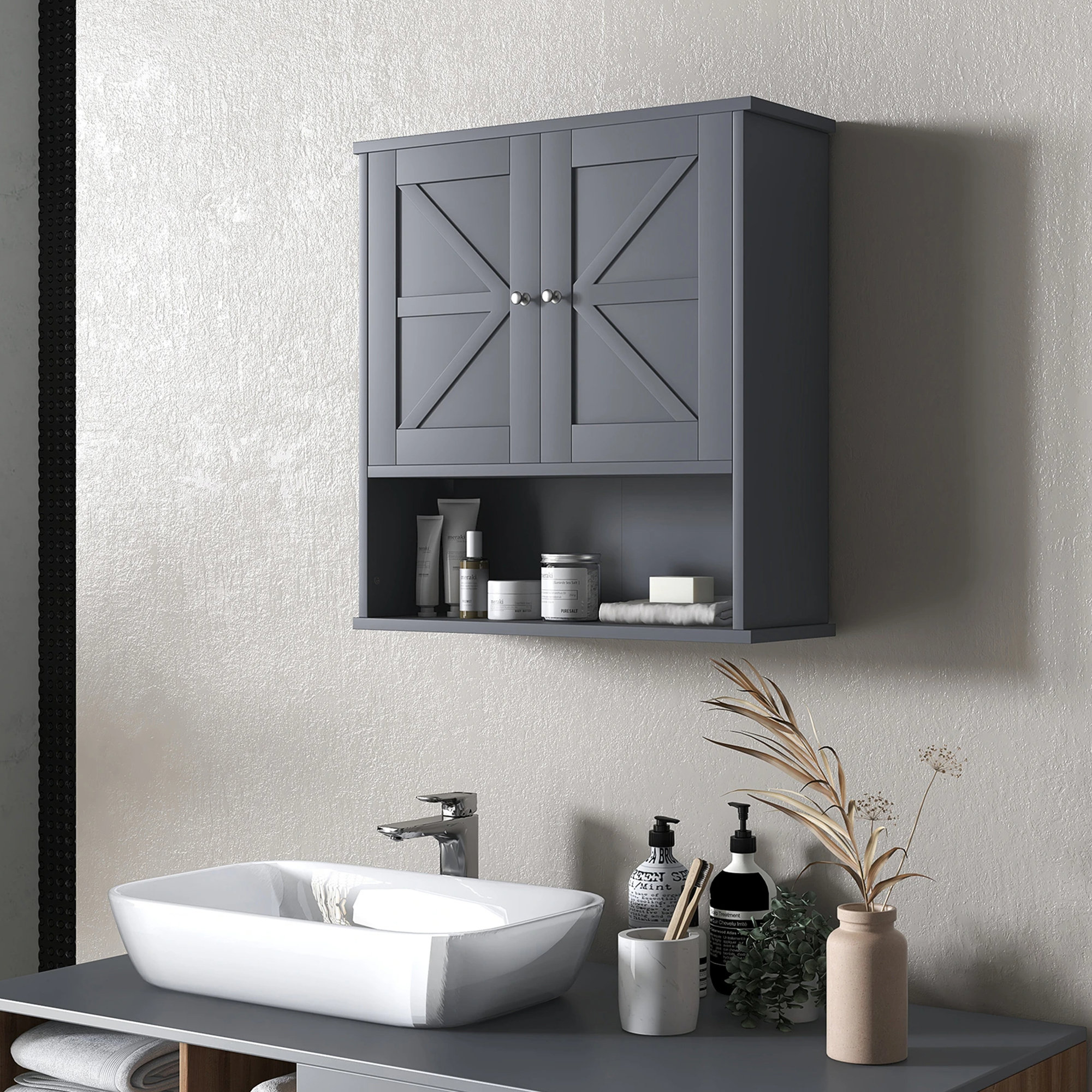 Gracie Oaks Wall Mounted Bathroom Storage Cabinet | Wayfair