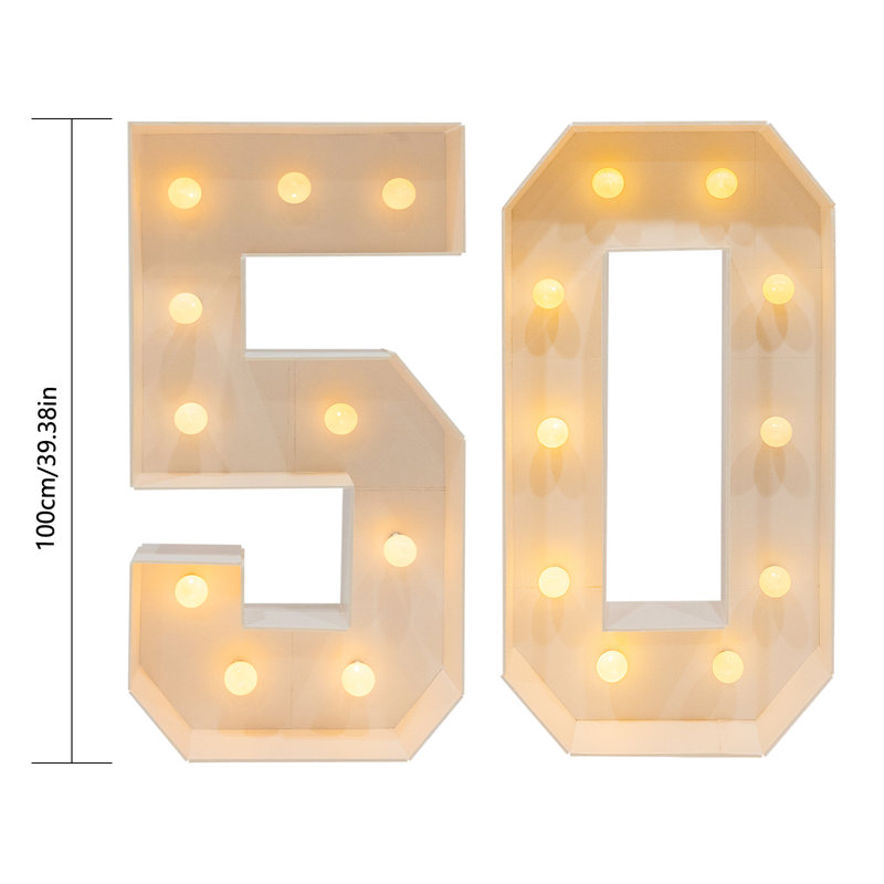 CNCEST 30th/40th/50th Light Up Numbers Birthday Party Decoration ...